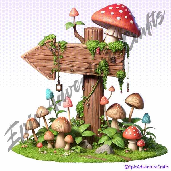 Enchanted Forest Fantasy Signposts PNG Set for Imaginative Play ...