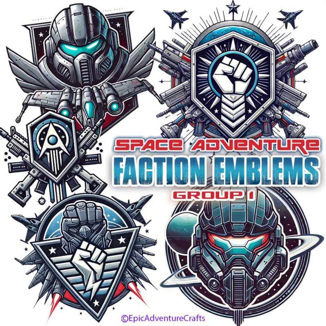 Space Adventure Faction Emblems PNG Set for Imaginative Play Perfect ...