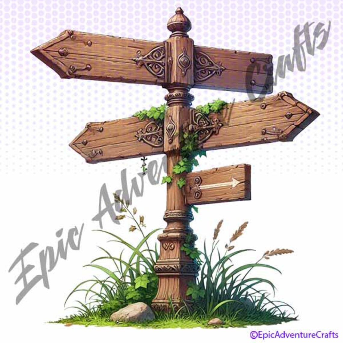Enchanted Forest Fantasy Signposts PNG Set for Imaginative Play ...