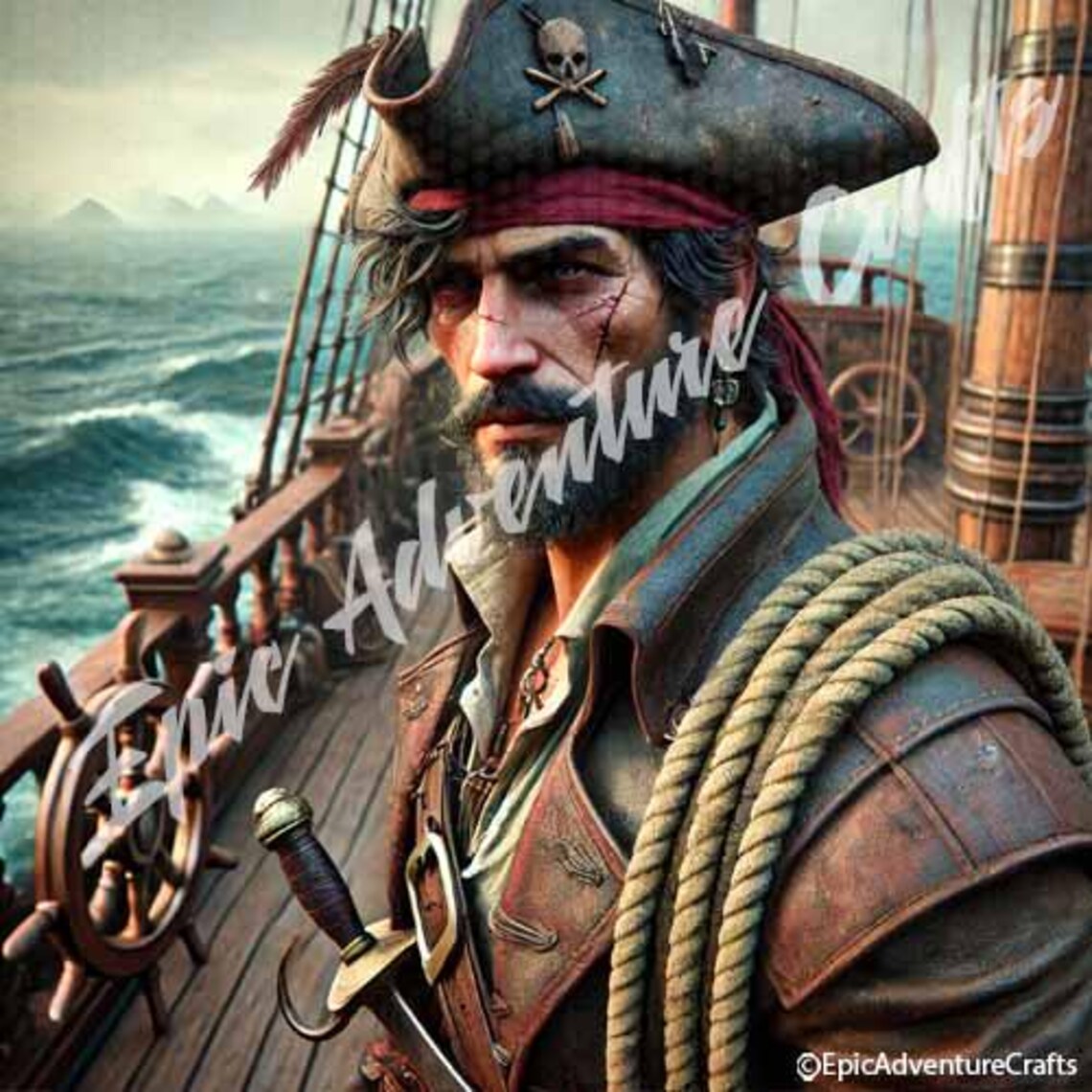 Pirate Adventure Character Portraits PNG Set for Imaginative Play ...