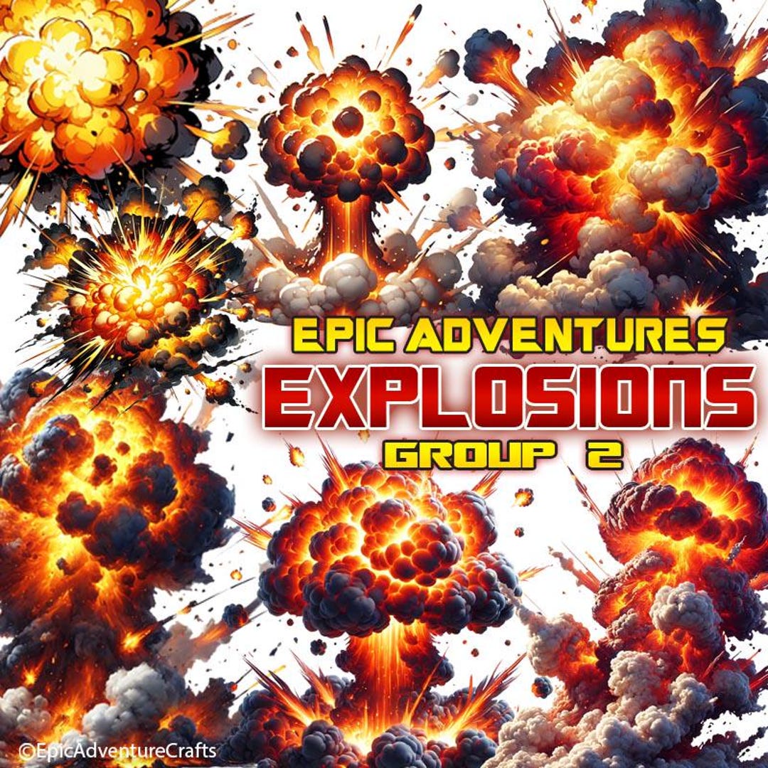 Epic Adventure Explosions PNG Set for Imaginative Play | Perfect for ...
