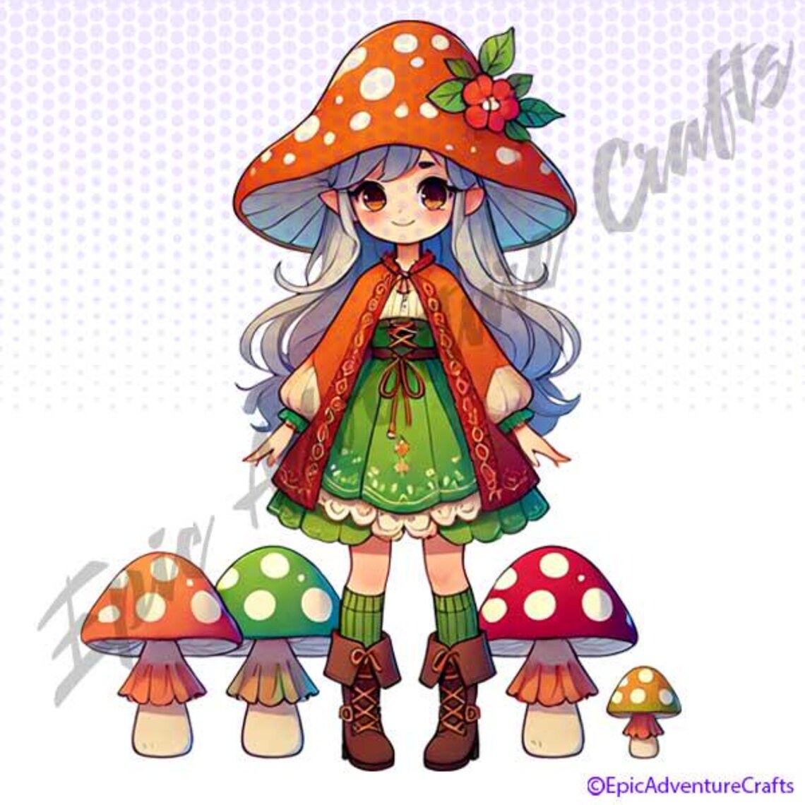 Enchanted Forest Fantasy Characters PNG Set | Mushkin Minis for ...