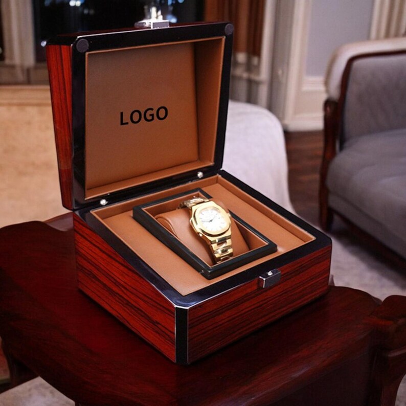 Elegant Custom Logo Watch Box - PU Leather Gift Packaging for Watches ...