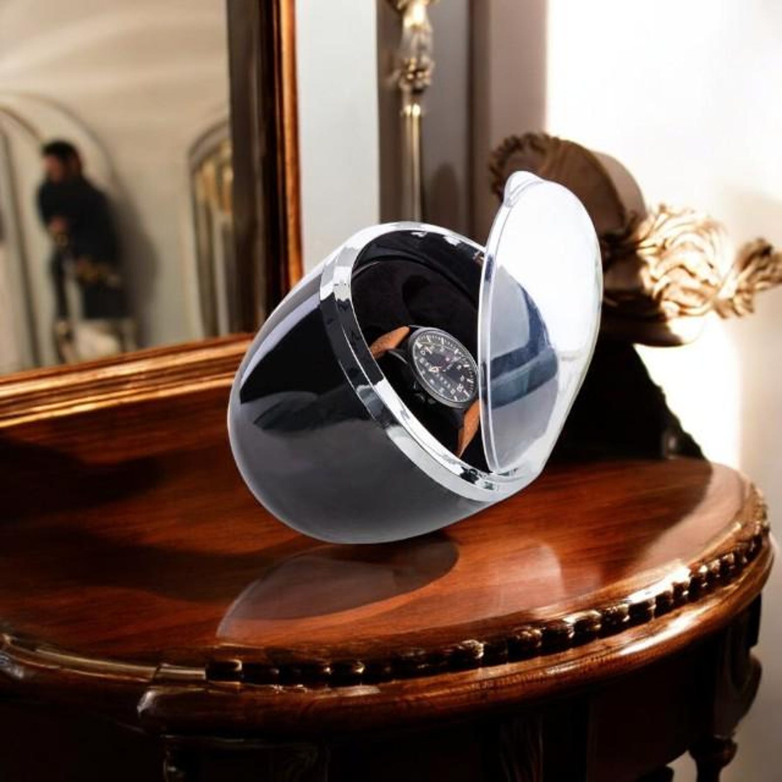 Luxury Mini Automatic Watch Winder: Transparent Rotating Display - Etsy