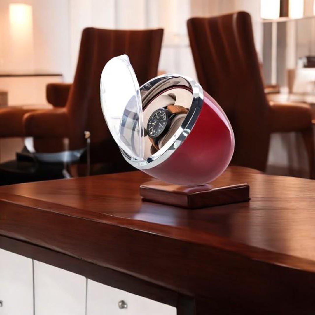 Luxury Mini Automatic Watch Winder: Transparent Rotating Display - Etsy