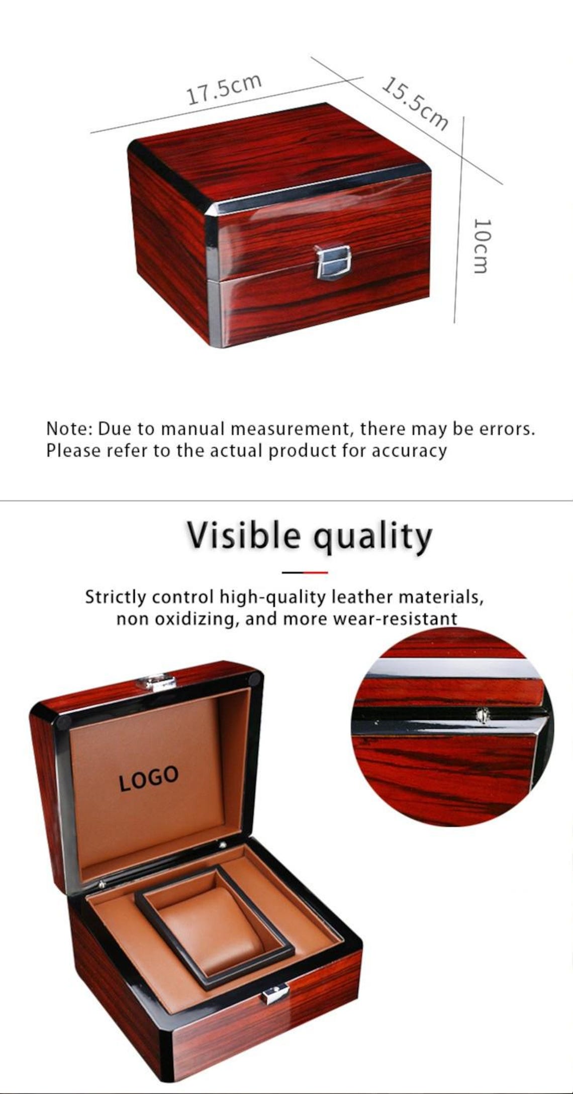 Elegant Custom Logo Watch Box - PU Leather Gift Packaging for Watches ...