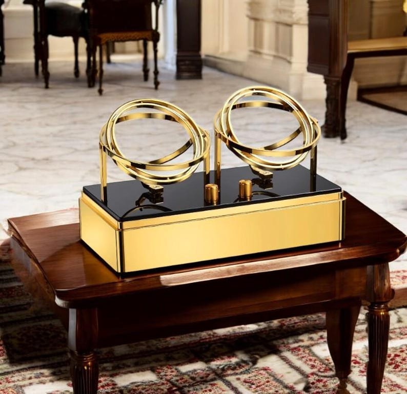 Mechanical Watch Box With Auto Winder – Silent Rotating Display Case ...