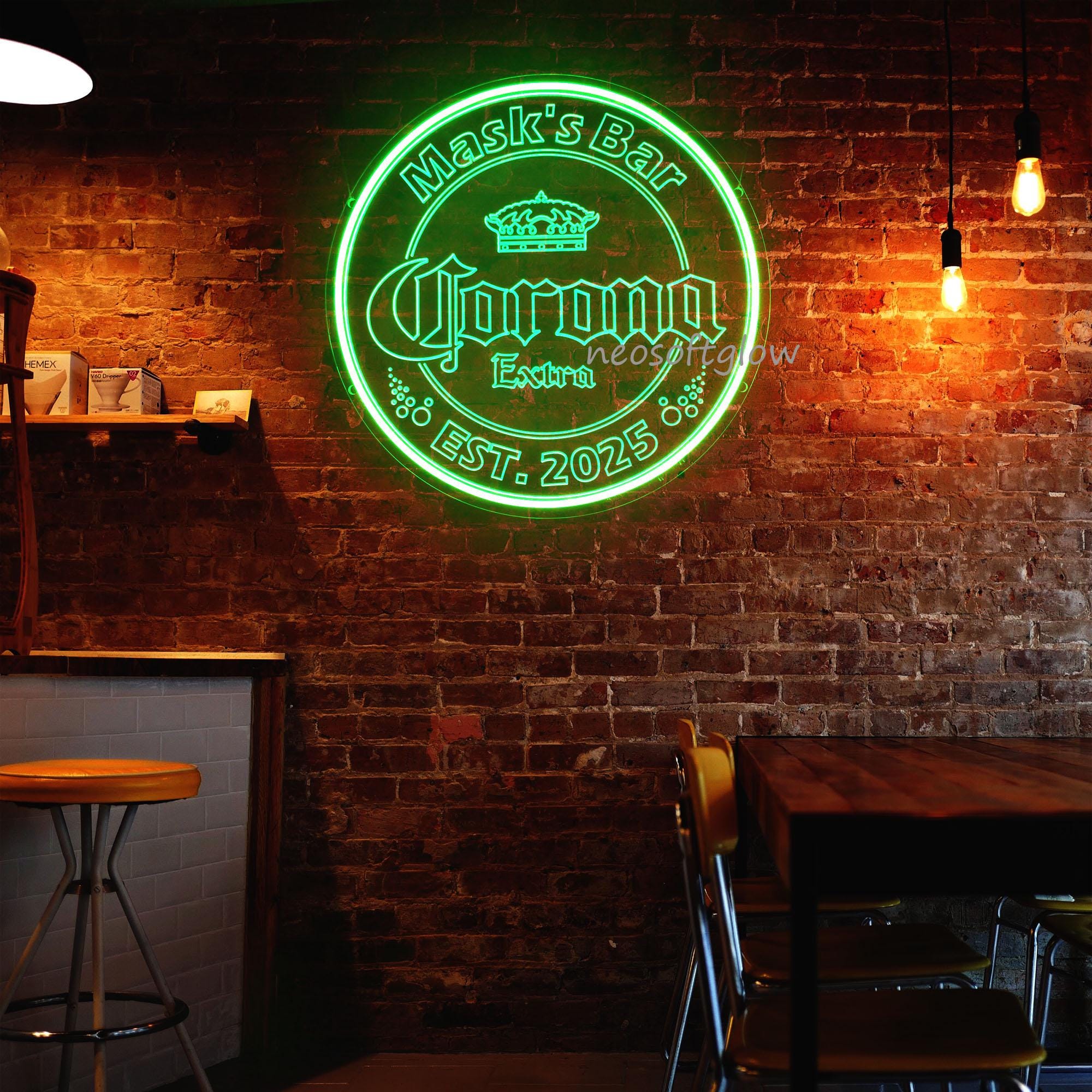Custom Corona Extra Neon Signs, Personalized Beer Bar Light for Man ...