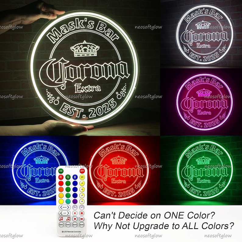 Custom Corona Extra Neon Signs, Personalized Beer Bar Light for Man ...