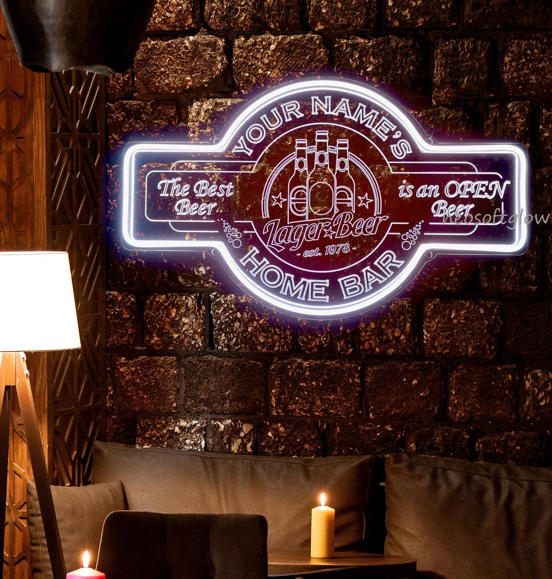 Personalized Lager Beer Neon Sign,custom Home Bar Light for Man Cave ...