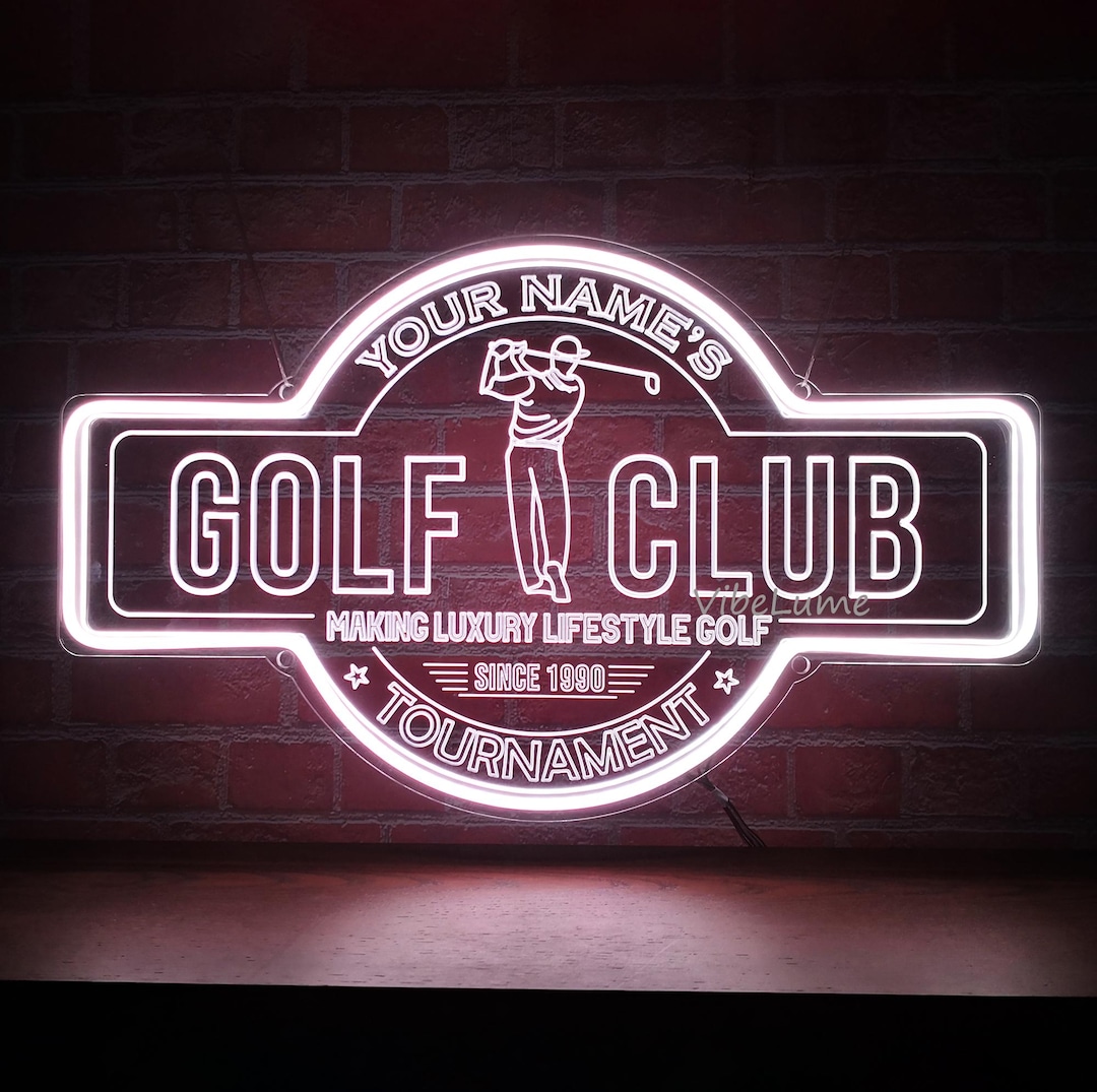 Custom Golf Neon Sign - Personalized LED Light for Man Caves, Home Bar ...