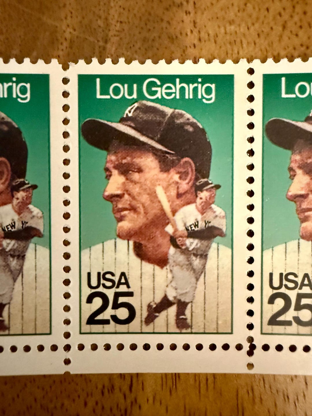 1989 Vintage Lou Gehrig 25 Cent Stamps 8 Ct - Etsy