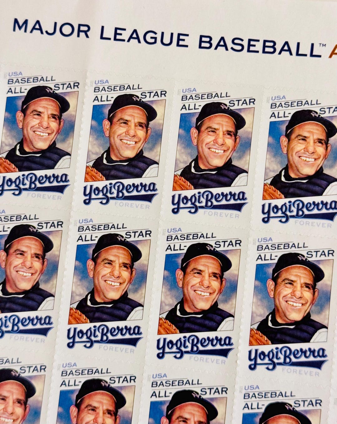 Yogi Berra Forever Stamp Sheet Limited Edition Baseball All-star USPS ...