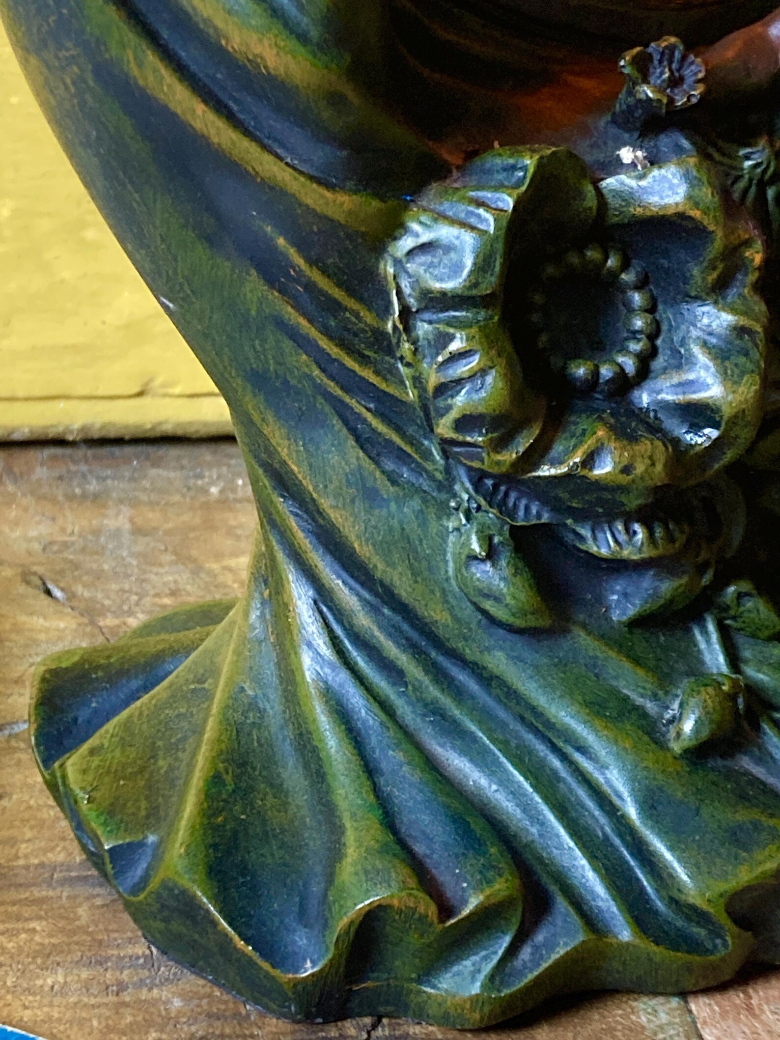 Art Nouveau Style Lamp Signed Crosa 1995. Woman and Angel With Mirror ...