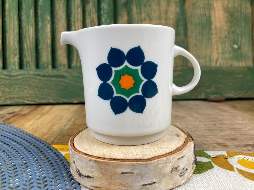 Vintage Thomas Germany Milk Jug | 1970s Porcelain | Retro Floral Design ...