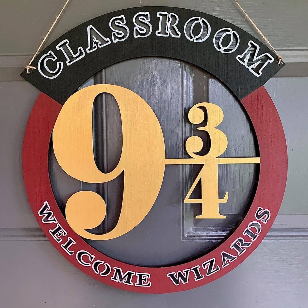 Wizard Themed Door Hanger, Classroom Wizard Sign, HP Themed Sign, HP ...