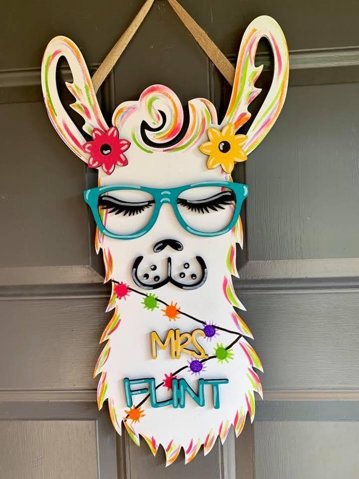 Llama No Drama Door Hanger, Llama Sign, Llama Door Hanger, No Drama ...