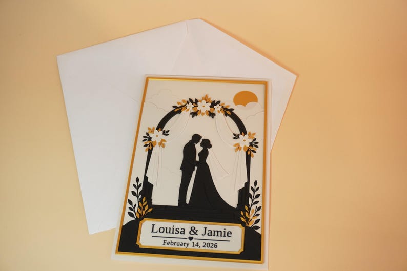Personalized Wedding Keepsake Card | 3D Embossed Bride Groom Plaque - Etsy