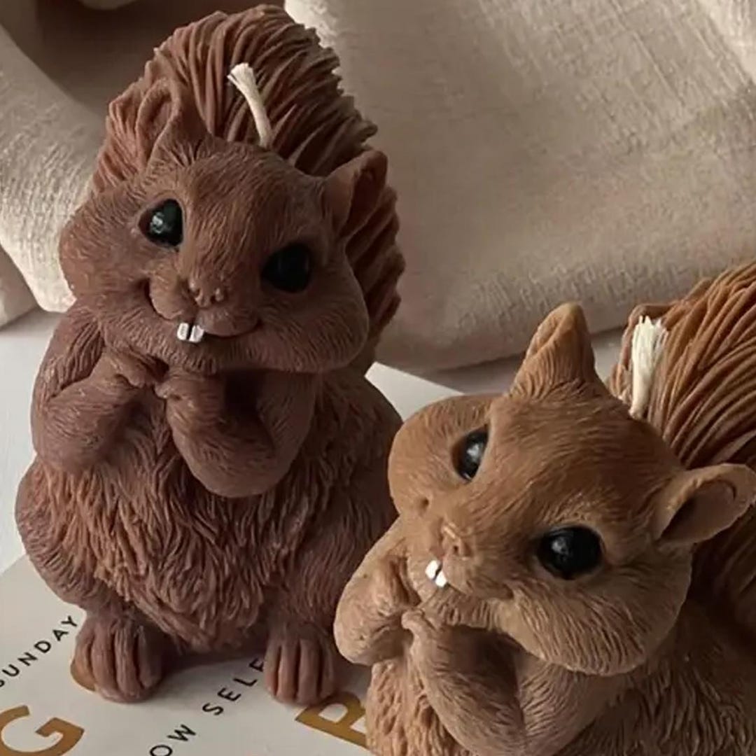 Cute Squirrel Silicone Mold-squirrel Candle Mold-squirrel Ornament ...