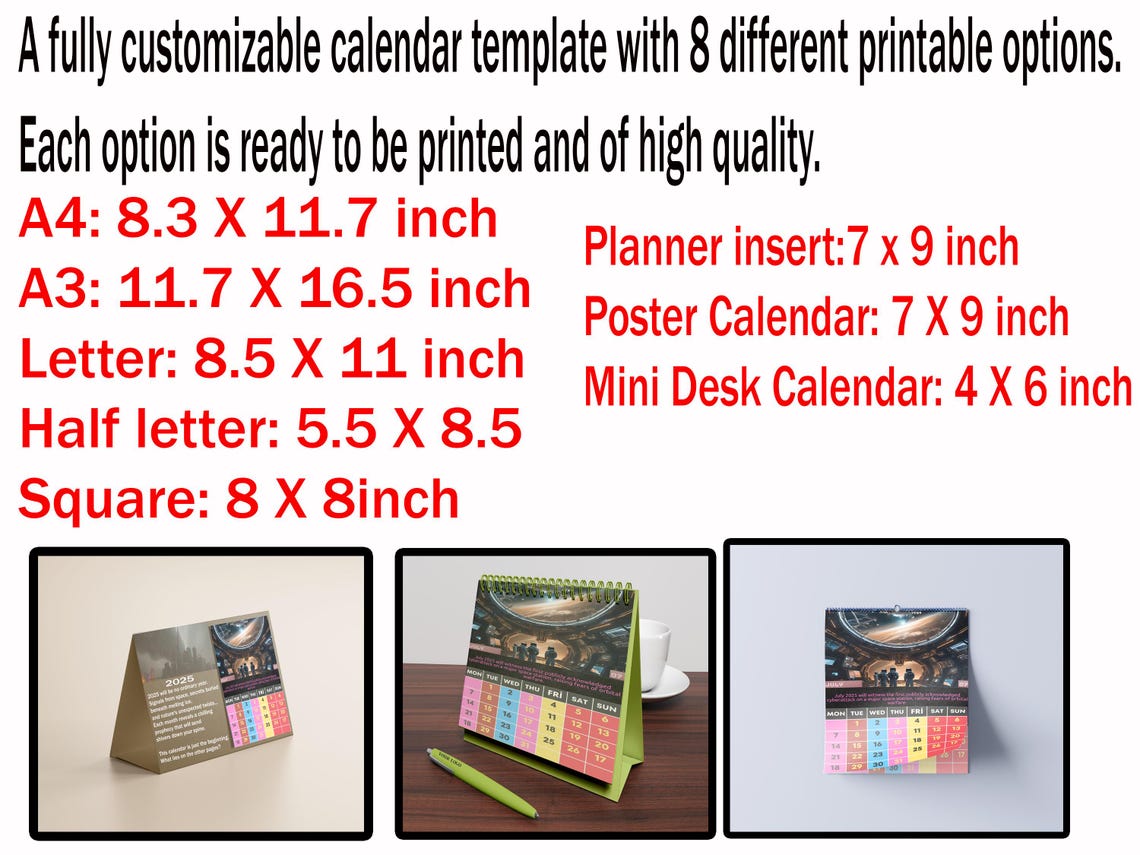 Prophecy 2025 Calendar Template Editable Prophecy Calendar in 8 ...