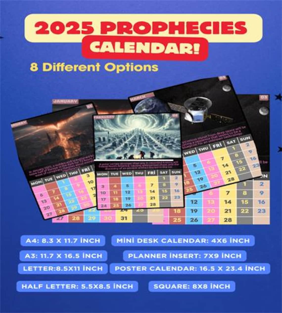 Prophecy 2025 Calendar Template Editable Prophecy Calendar in 8 ...
