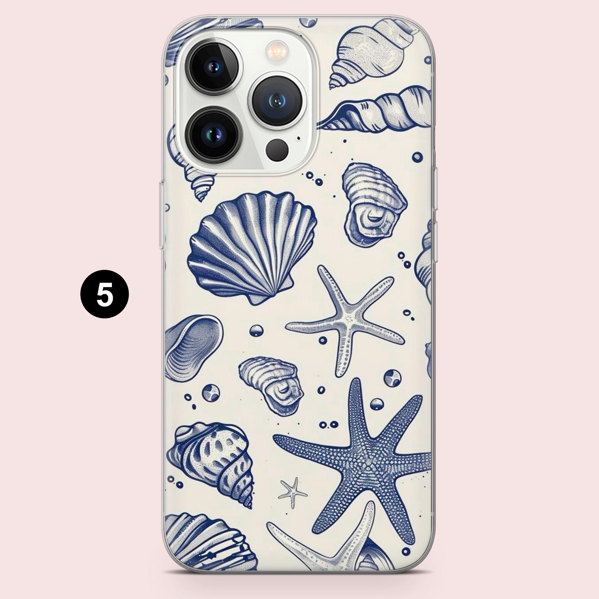 Seashell Phone Case Aquatic Animals Cover for iPhone 16, 15, 14, 13, 12 ...