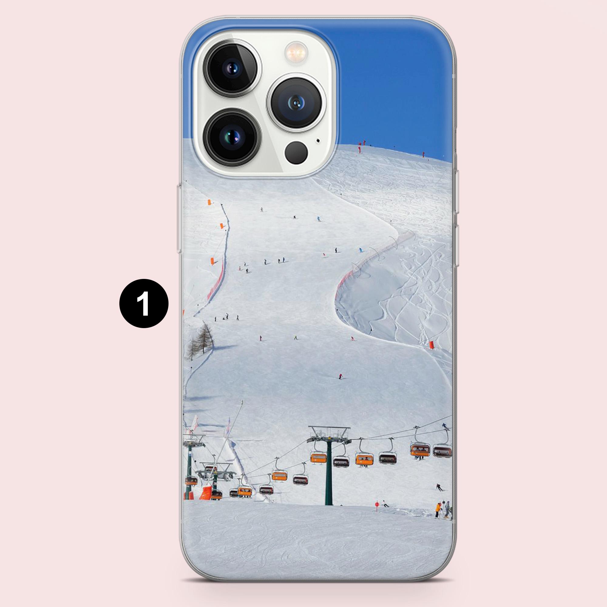 Skiing Phone Case Ski Resort Ski Trip Snowy Cover for iPhone 16, 15, 14 ...