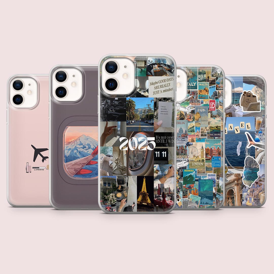 Travel Phone Case Worldwide Vacation Trip Cover for iPhone 16, 15, 14 ...