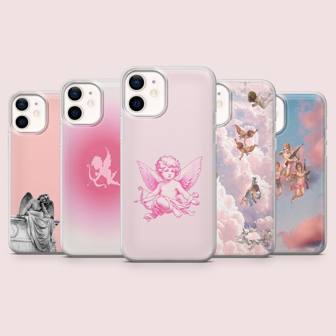 Pink Angel Phone Case Angel Core Wings Cherub Cover for iPhone 16, 15 ...