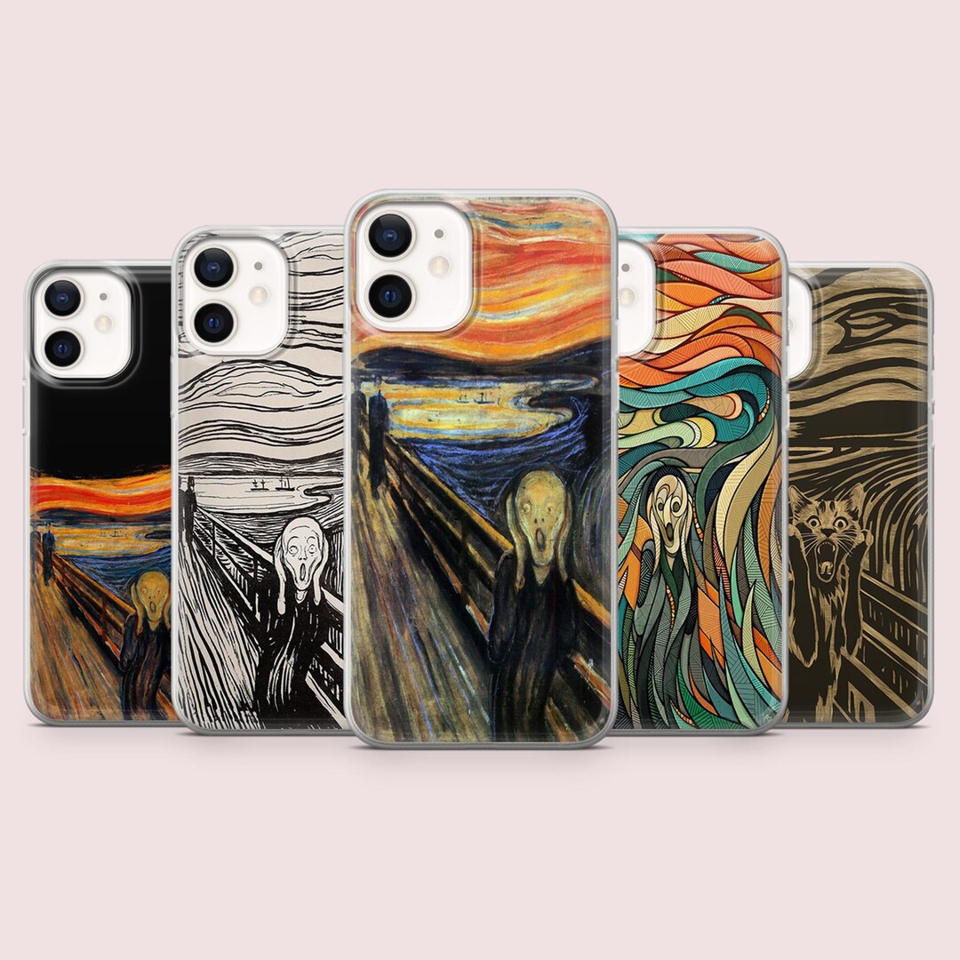 Scream Phone Case Edvard Munch Oil Painting Cover for iPhone 16,15,14 ...