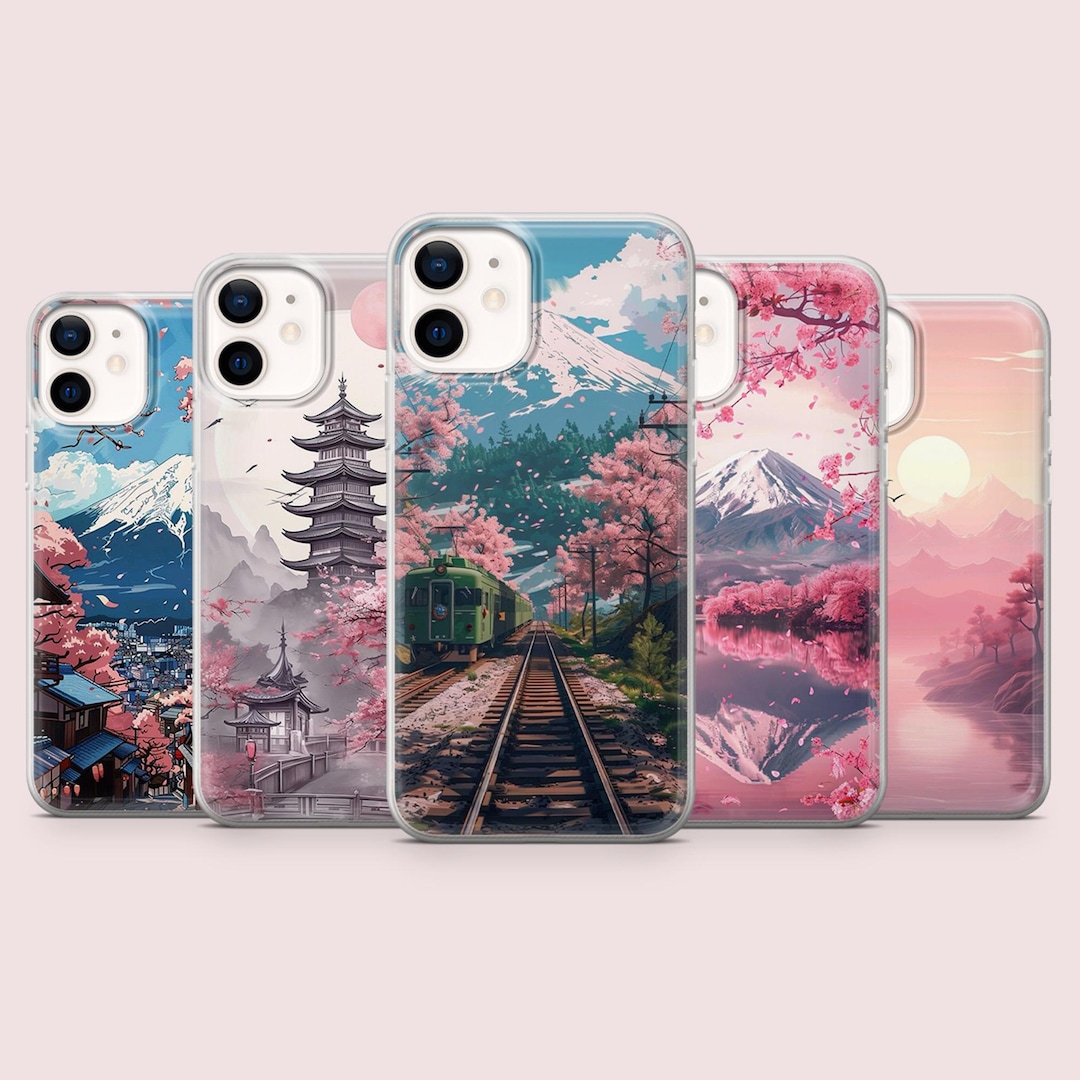 Mountain Fiji Phone Case Japan Sakura Cover for iPhone 16, 15, 14, 13 ...