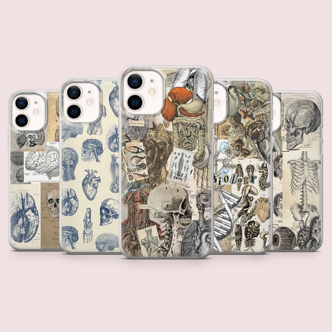 Vintage Anatomy Phone Case Medical Human Body Cover for iPhone 16, 15 ...
