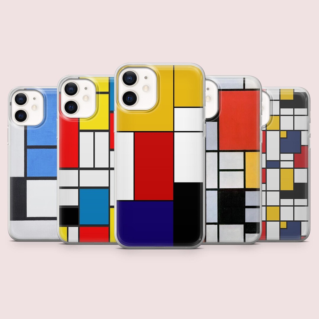 Piet Mondrian Phone Case Cubism Art Minimalist Cover for iPhone 16,15 ...