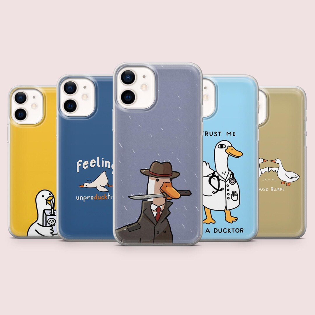 Duck Phone Case Funny Meme Silly Goose Cover for iPhone 16, 15, 14, 13 ...