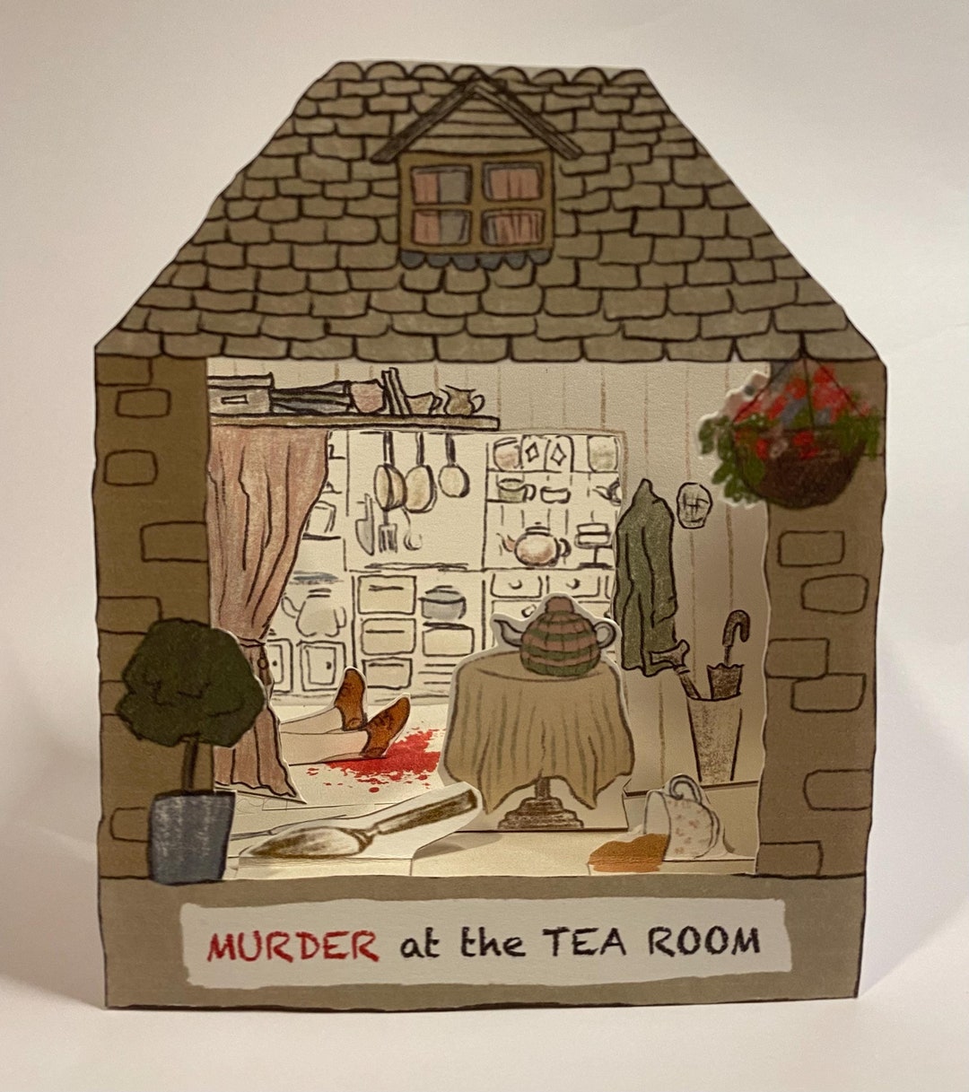Miniature Murder Scene Toy Theatre Diorama Paper Craft Printable Puppet ...