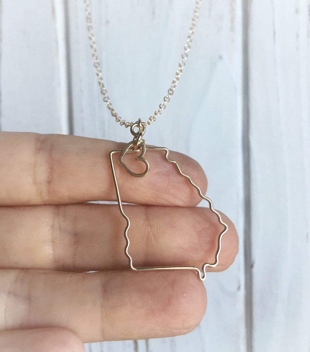 Georgia Necklace - Georgia State Necklace - State Necklace ...