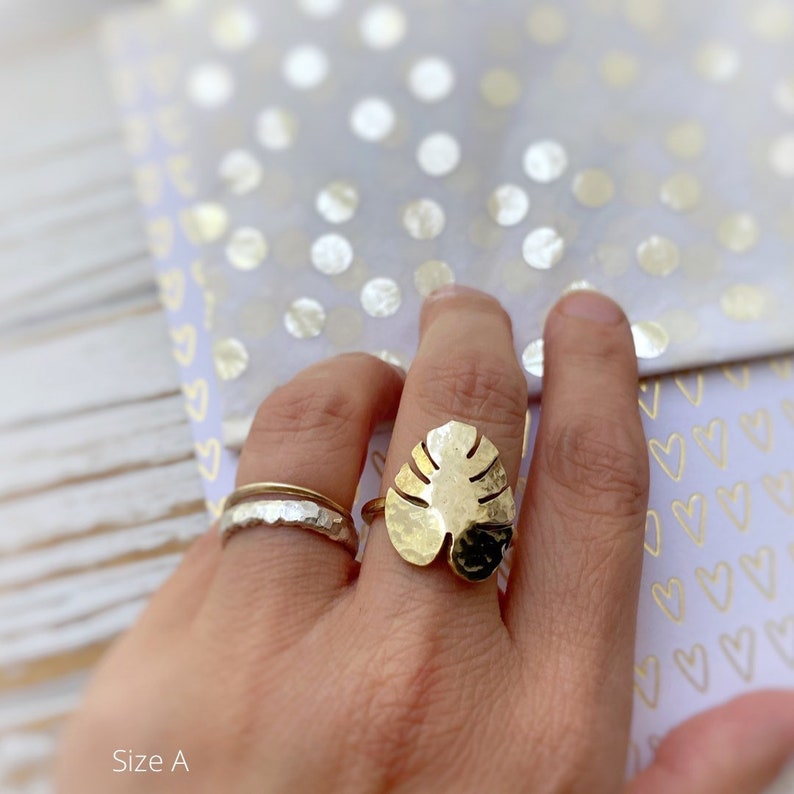 Monstera Leaf Ring Monstera Lovers Ring Monstera Ring | Etsy