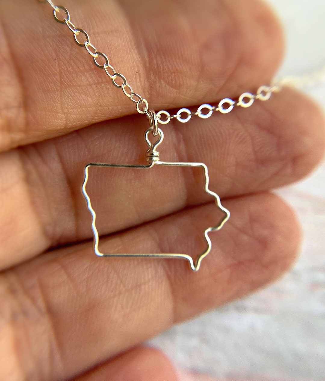 Iowa Necklace - Iowa State Necklace - Home State Jewelry - Personalized ...