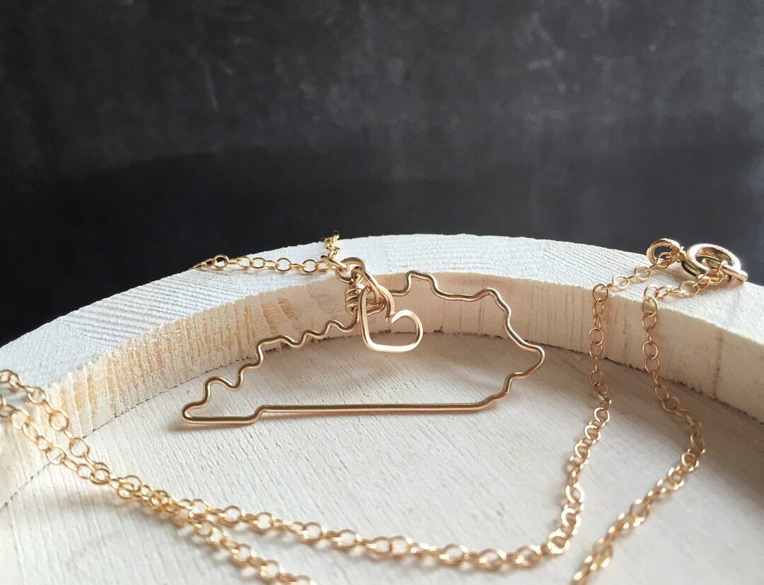 Kentucky Necklace - Custom State Love Necklace - State Necklace ...