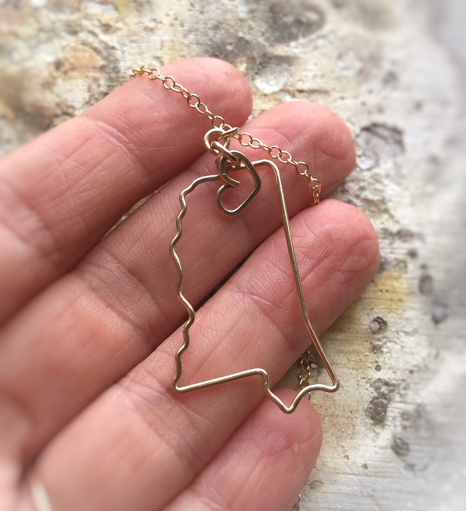 Mississippi State Necklace -mississippi Necklace - Home State Necklace ...