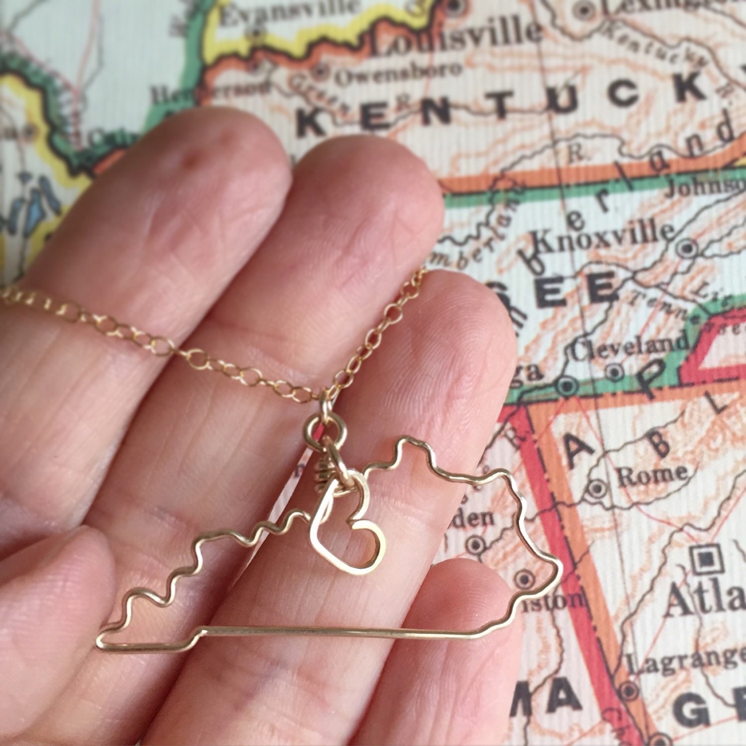 Kentucky Necklace Custom State Love Necklace State | Etsy