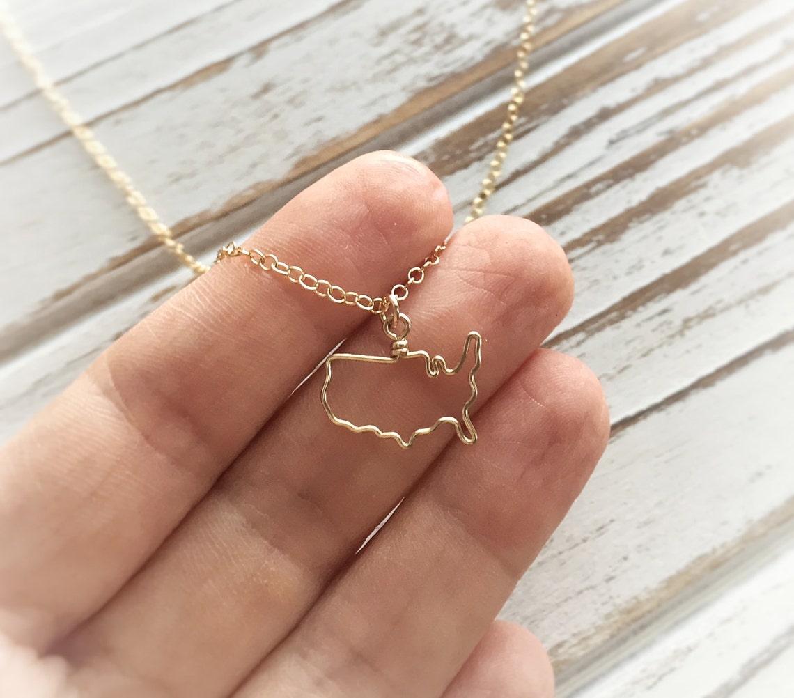 United States Necklace - Country Necklace - USA Necklace - America ...
