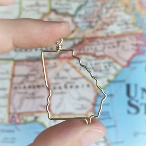 Georgia Necklace - Georgia State Necklace - State Necklace ...