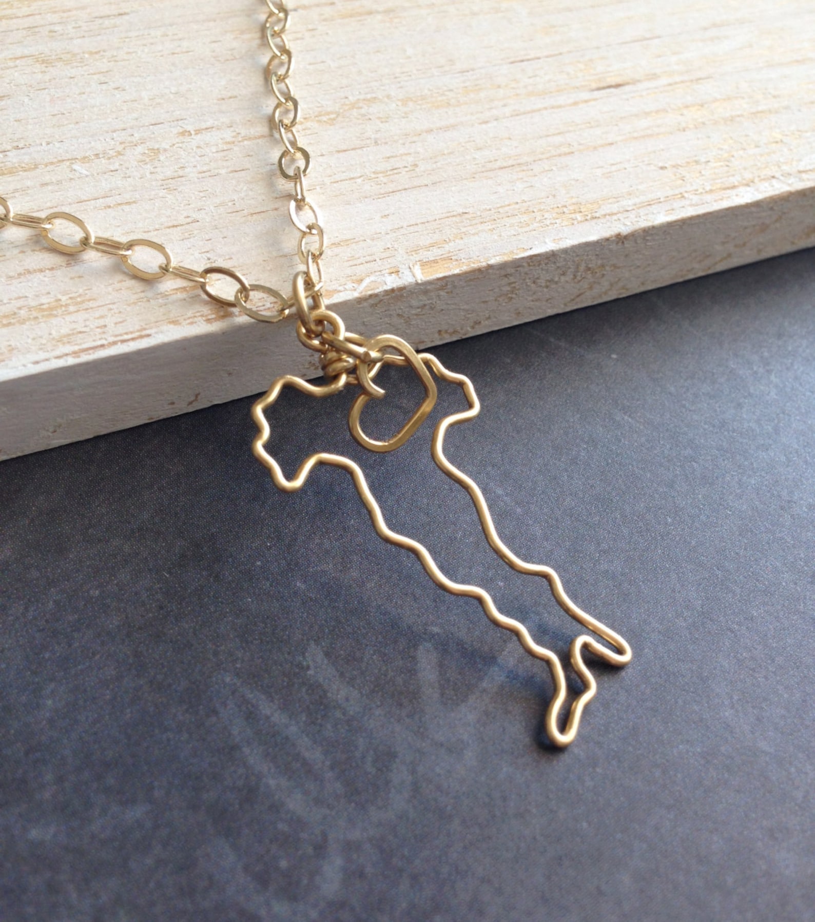 Italy Necklace in Silver or Gold - Custom Country Necklace - Italy Love ...