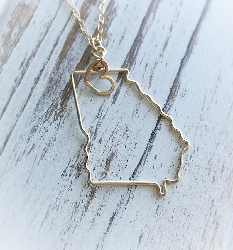Georgia Necklace Georgia State Necklace State Necklace | Etsy