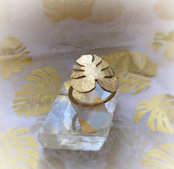 Monstera Leaf Ring Monstera Lovers Ring Monstera Ring | Etsy