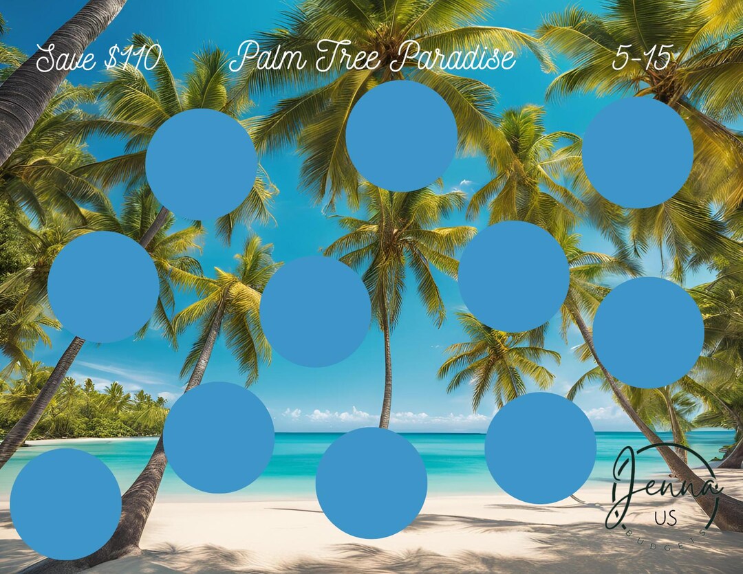 Palm Tree Paradise A5 Savings Challenge - Etsy