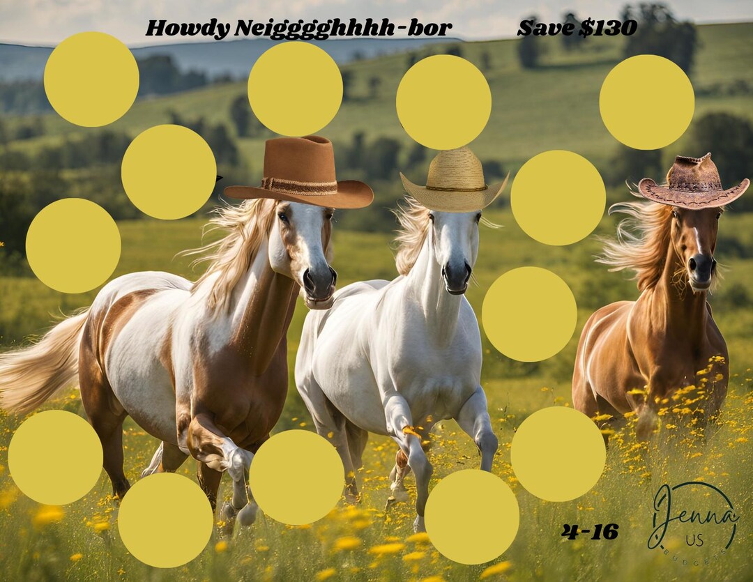 Horses With Hats A5 Savings Challenge - Etsy