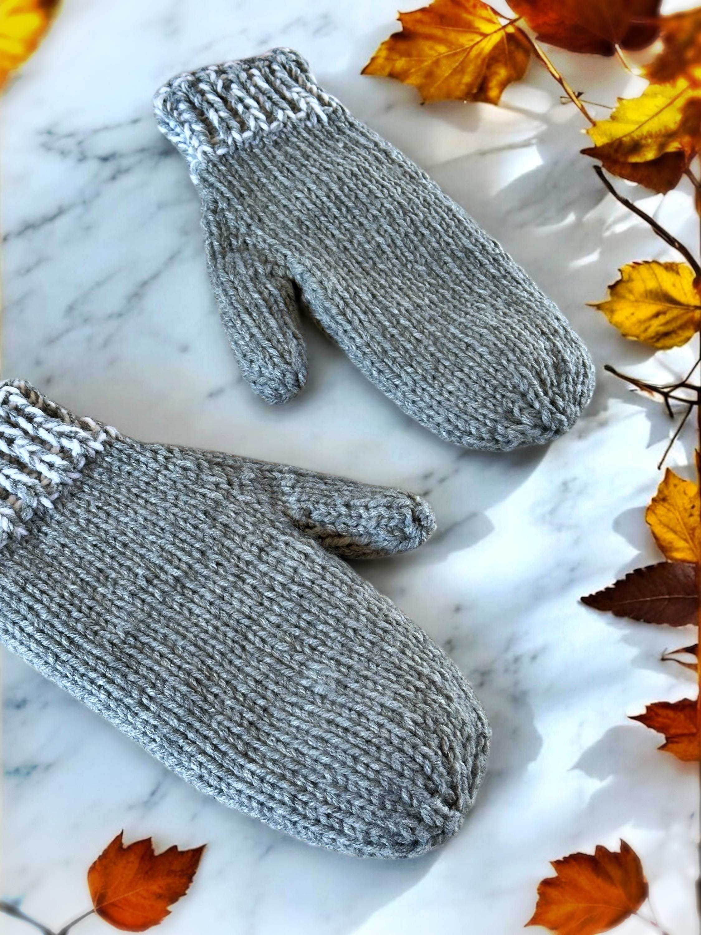 Quick Easy Knit Mittens Pattern, Knit Flat on 2 Needles - Extra Thick ...