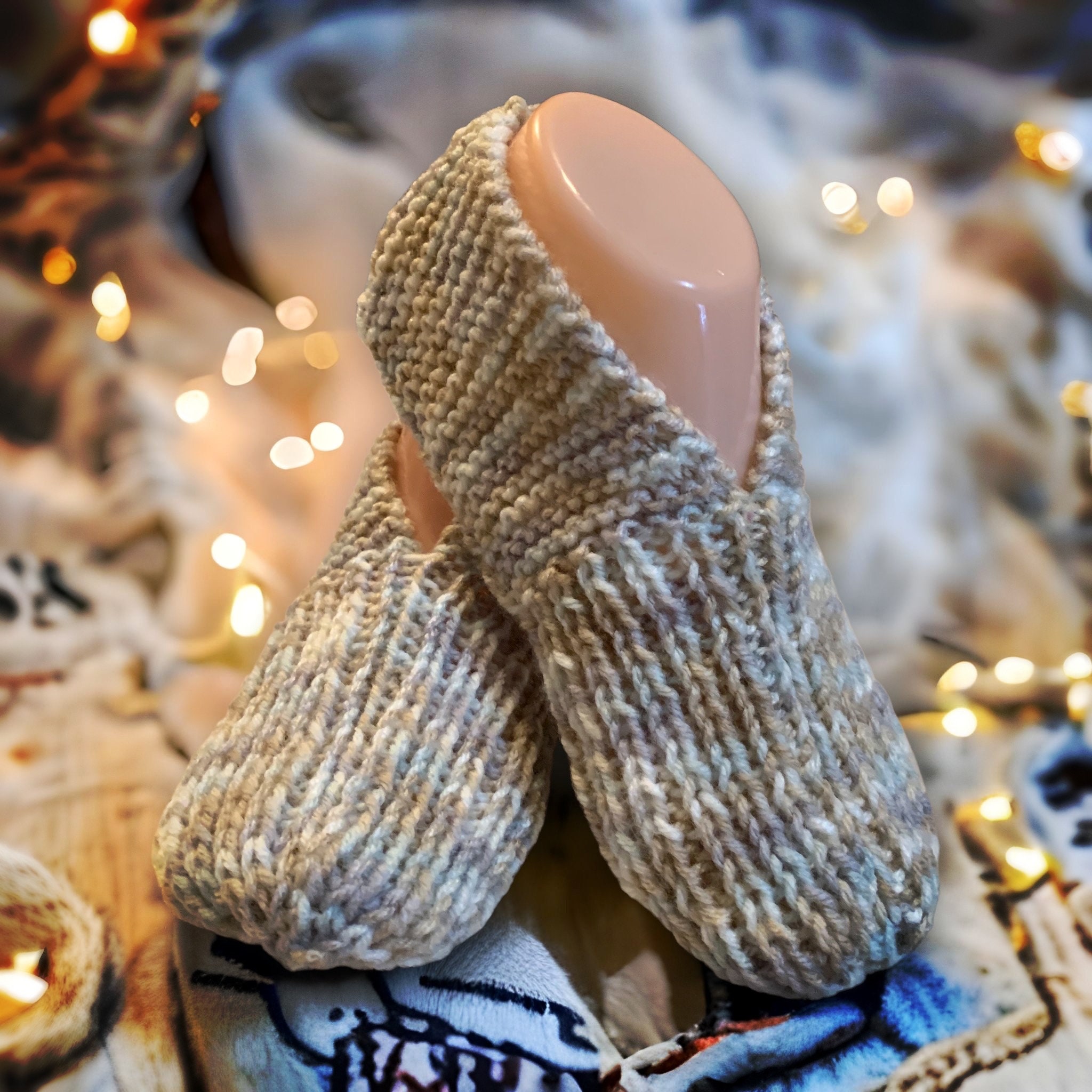 Knitting Pattern - How to Knit Adult Bootie Slippers Pattern With Full ...